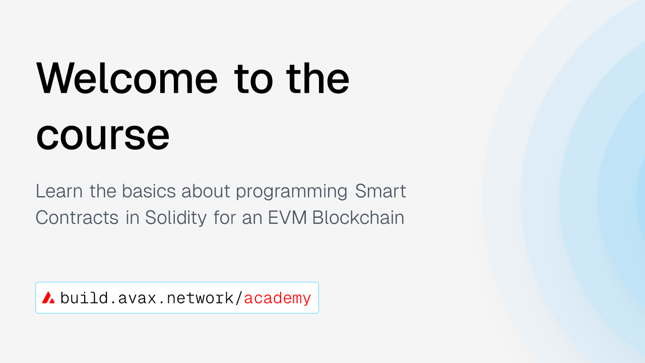 Welcome to the course | Avalanche Builder Hub